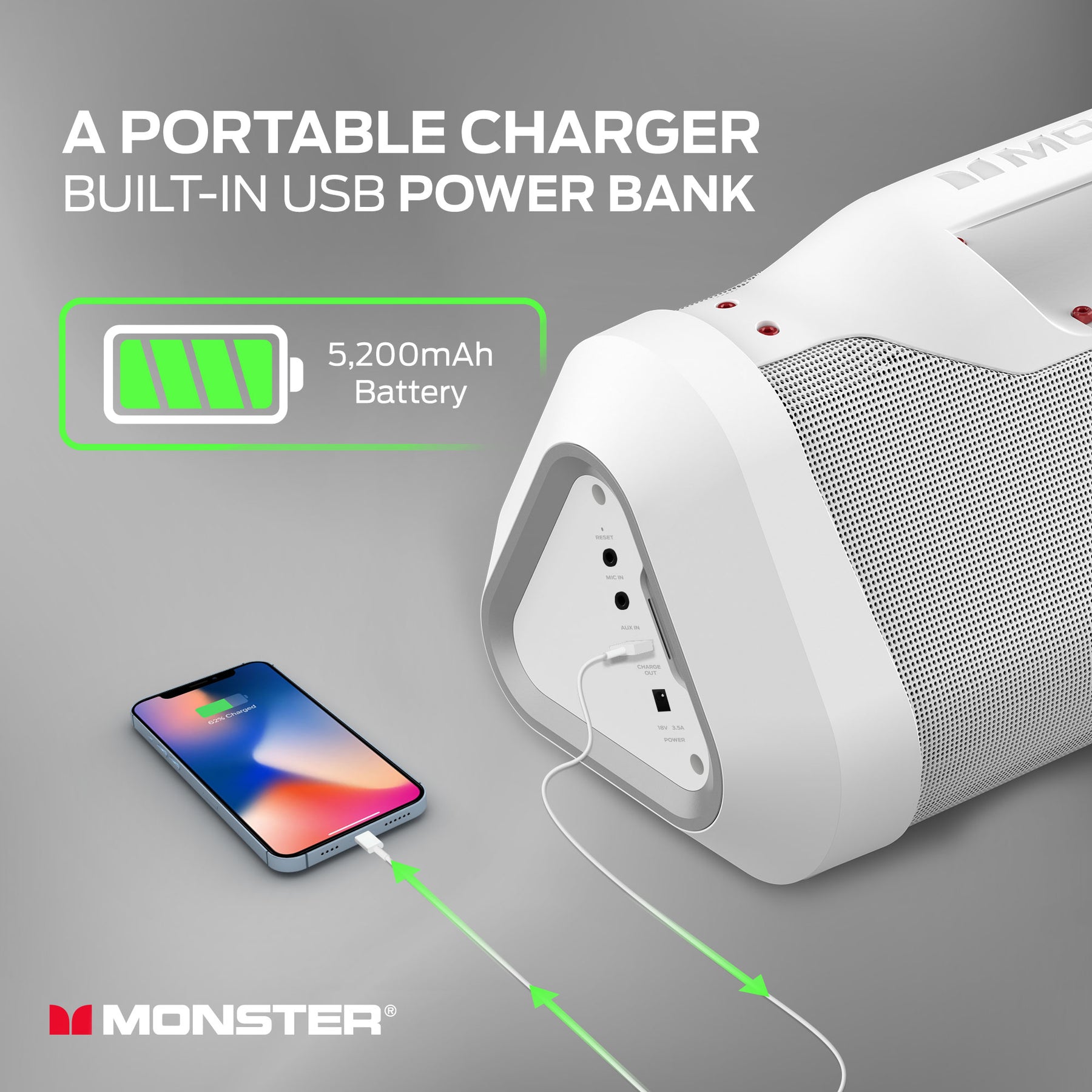 Monster Blaster 3.0 Portable Speaker - 120W Wireless Bluetooth, IPX5 ...
